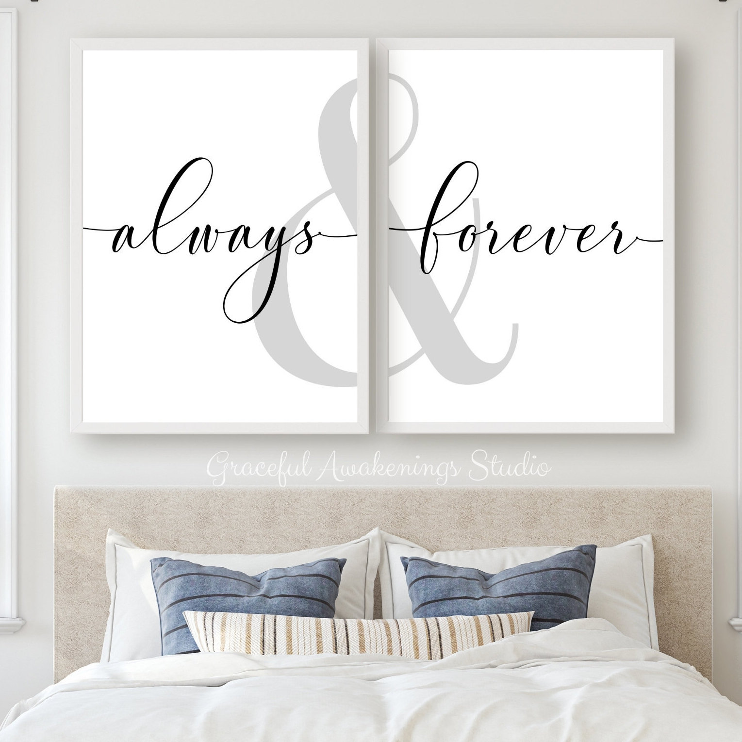 Always & Forever Print Bedroom Wall Art Forever And Always | Etsy