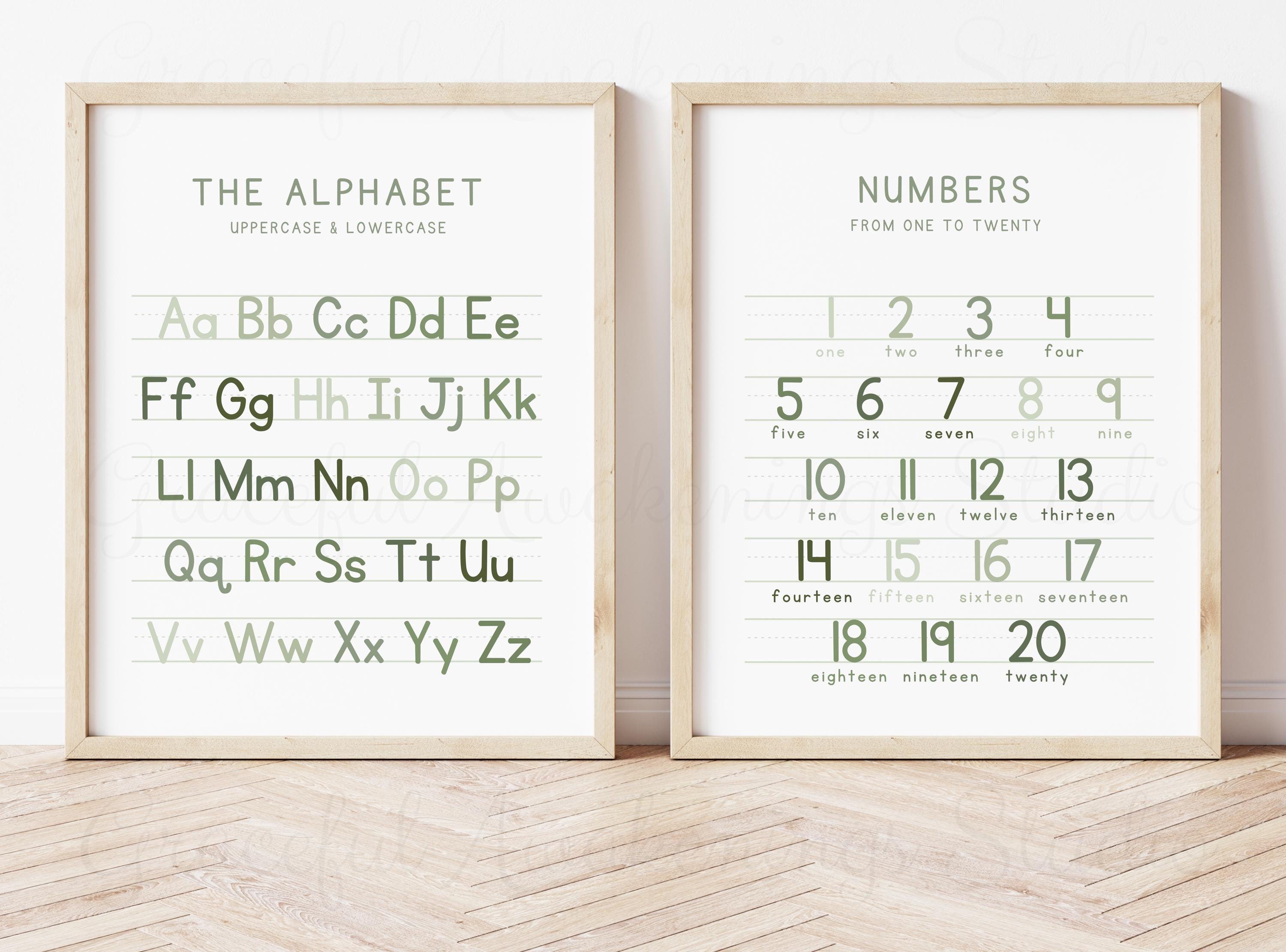Boho Alphabet & Numbers Poster: Homeschool Classroom Decor (digital ...