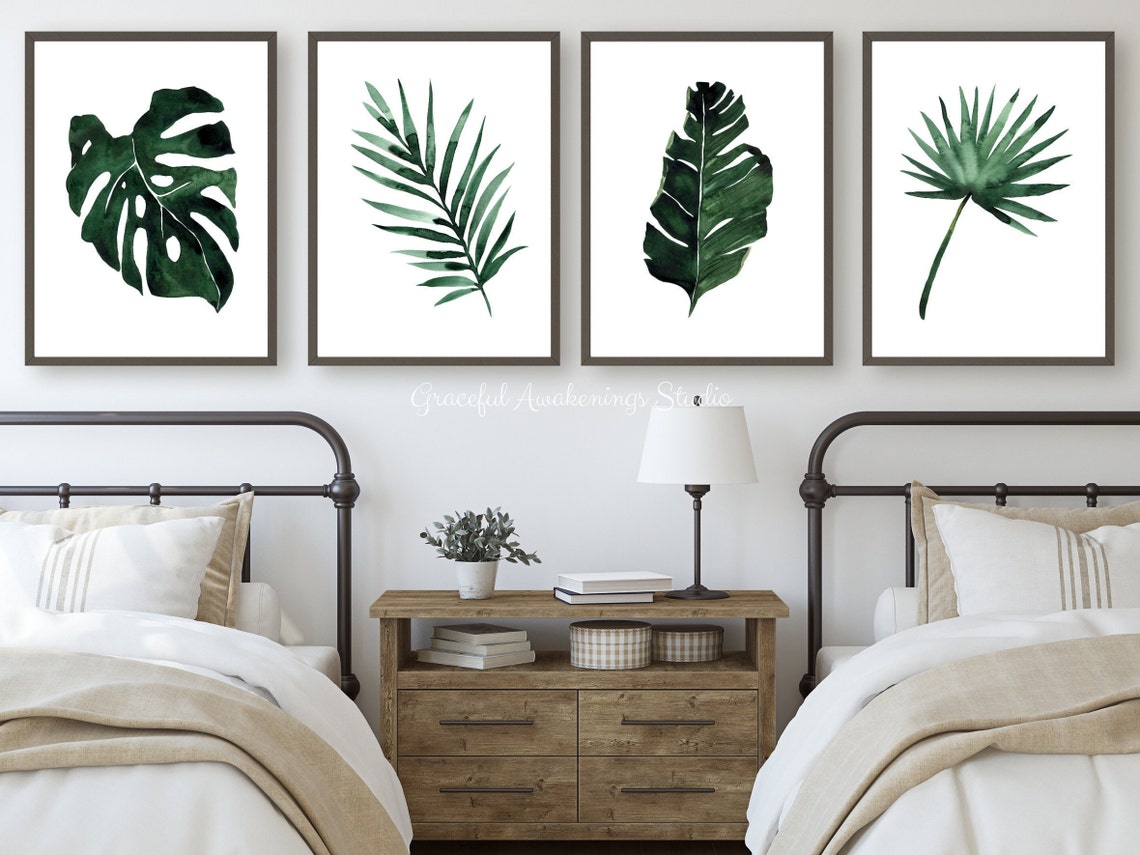 Palm Leaf Print Set of 4 Tropical Leaf Decor Botanical Print - Etsy