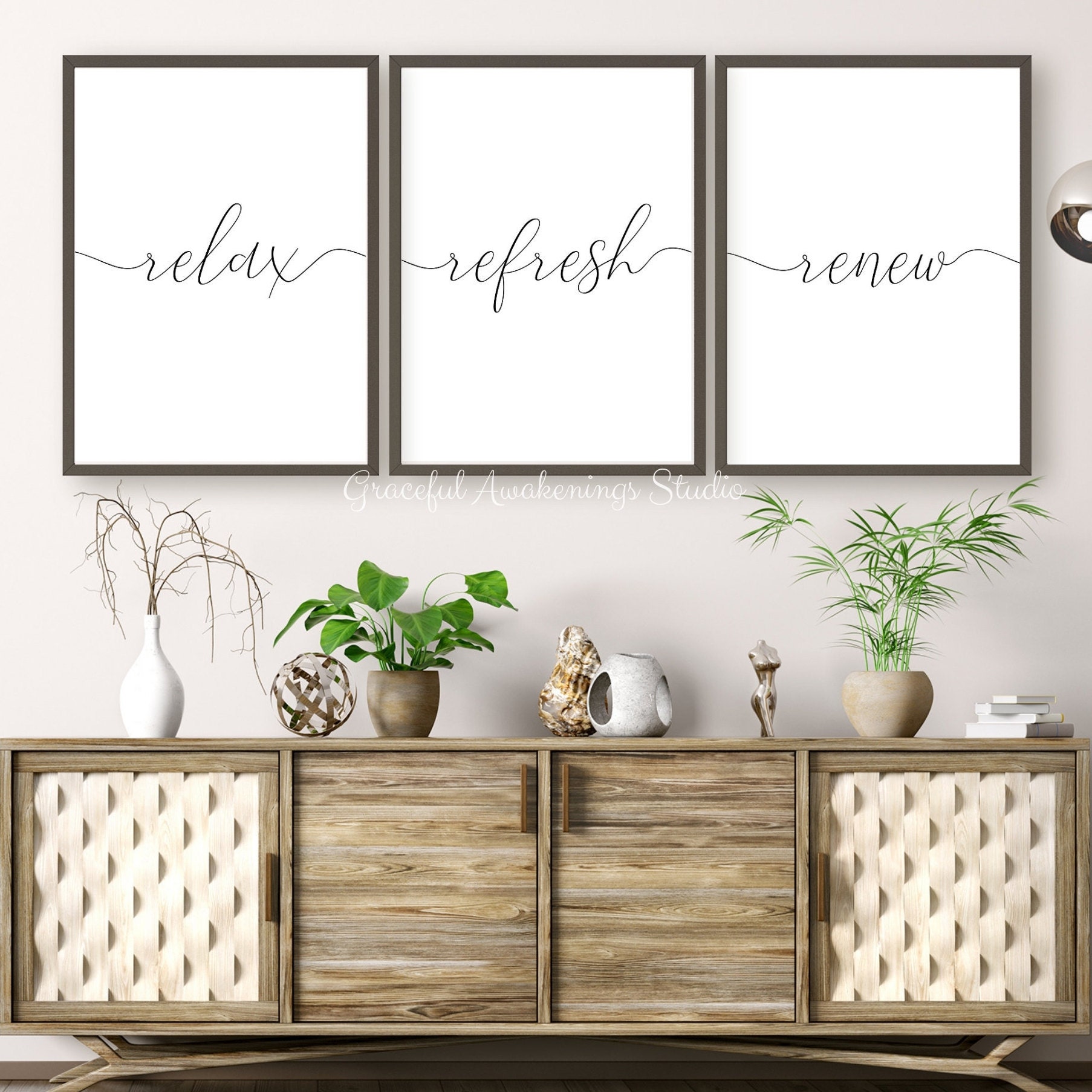 Relax Refresh Renew Bathroom Print Set of 3 Relax Decor - Etsy