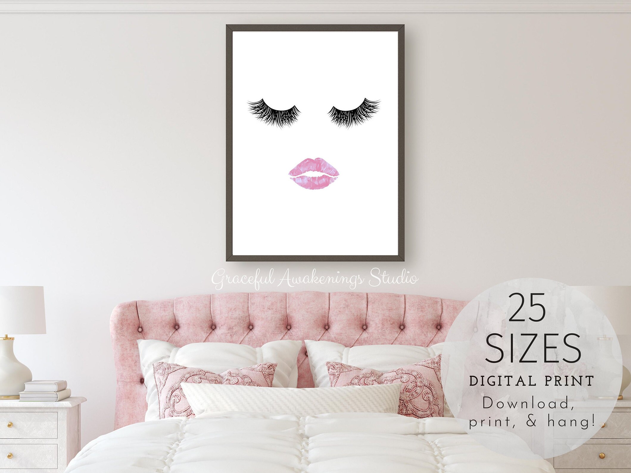 Eyelash Print Lips and Lashes Print Beauty Print Lashes - Etsy