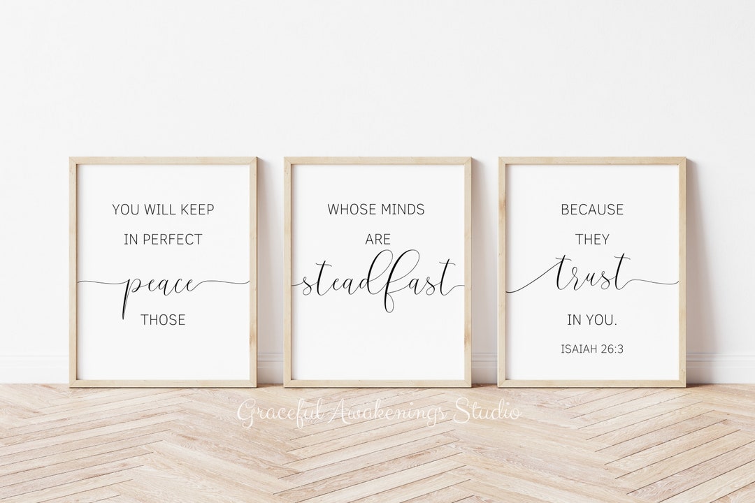 You Will Keep in Perfect Peace Print, Isaiah 26:3, Bible Verse Prints ...