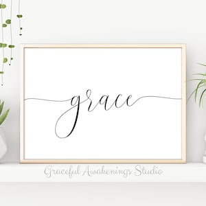 Grace Print, Grace Wall Decor, Horizontal Print, Grace Wall Art, One ...