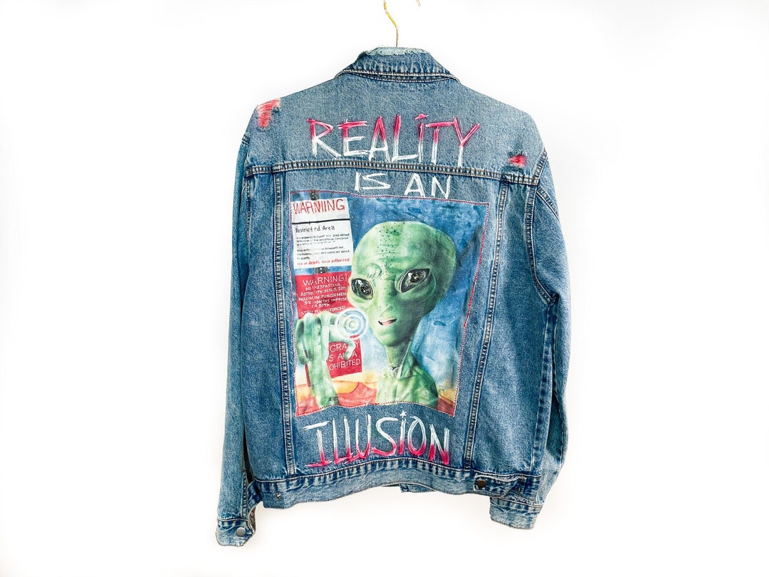 Custom One of One Alien Jean Jacket - Etsy