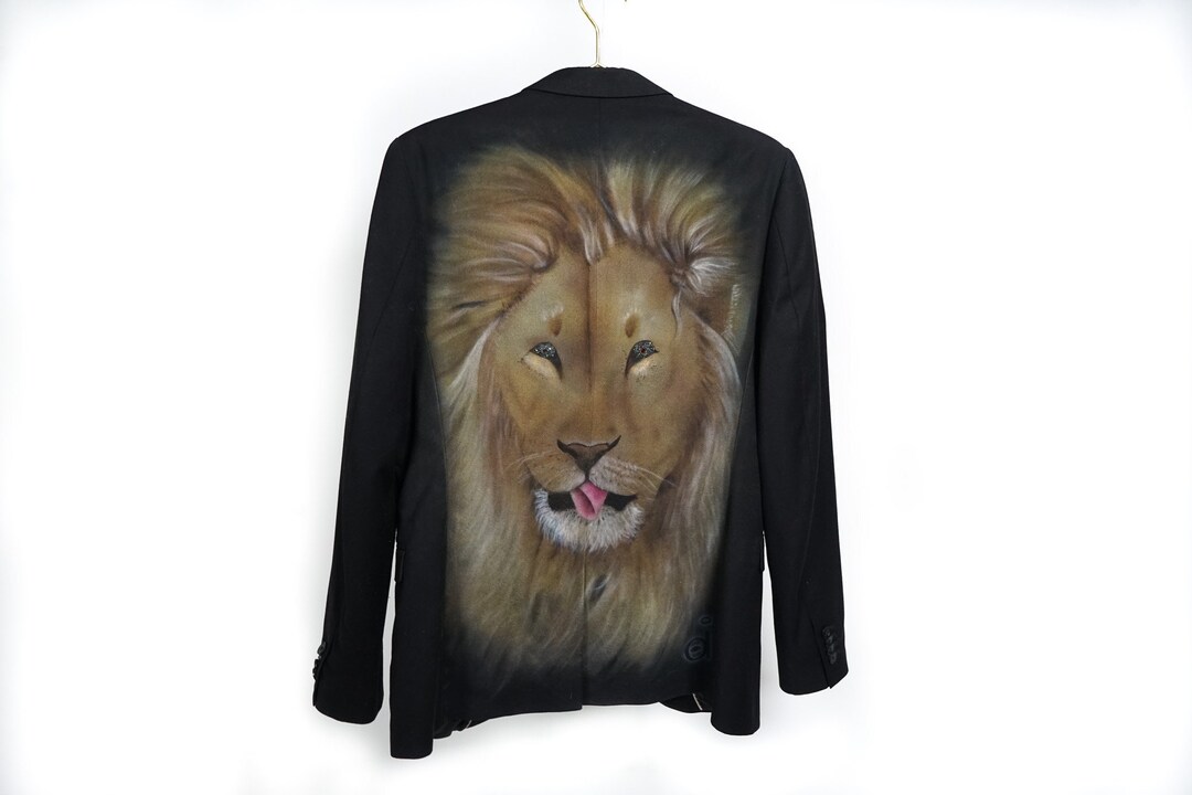 Original Custom Painted Lion Crown Blazer - Etsy