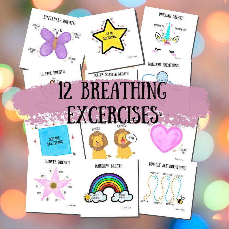 12 Breathing Exercises for Kids Printable PDF | Etsy