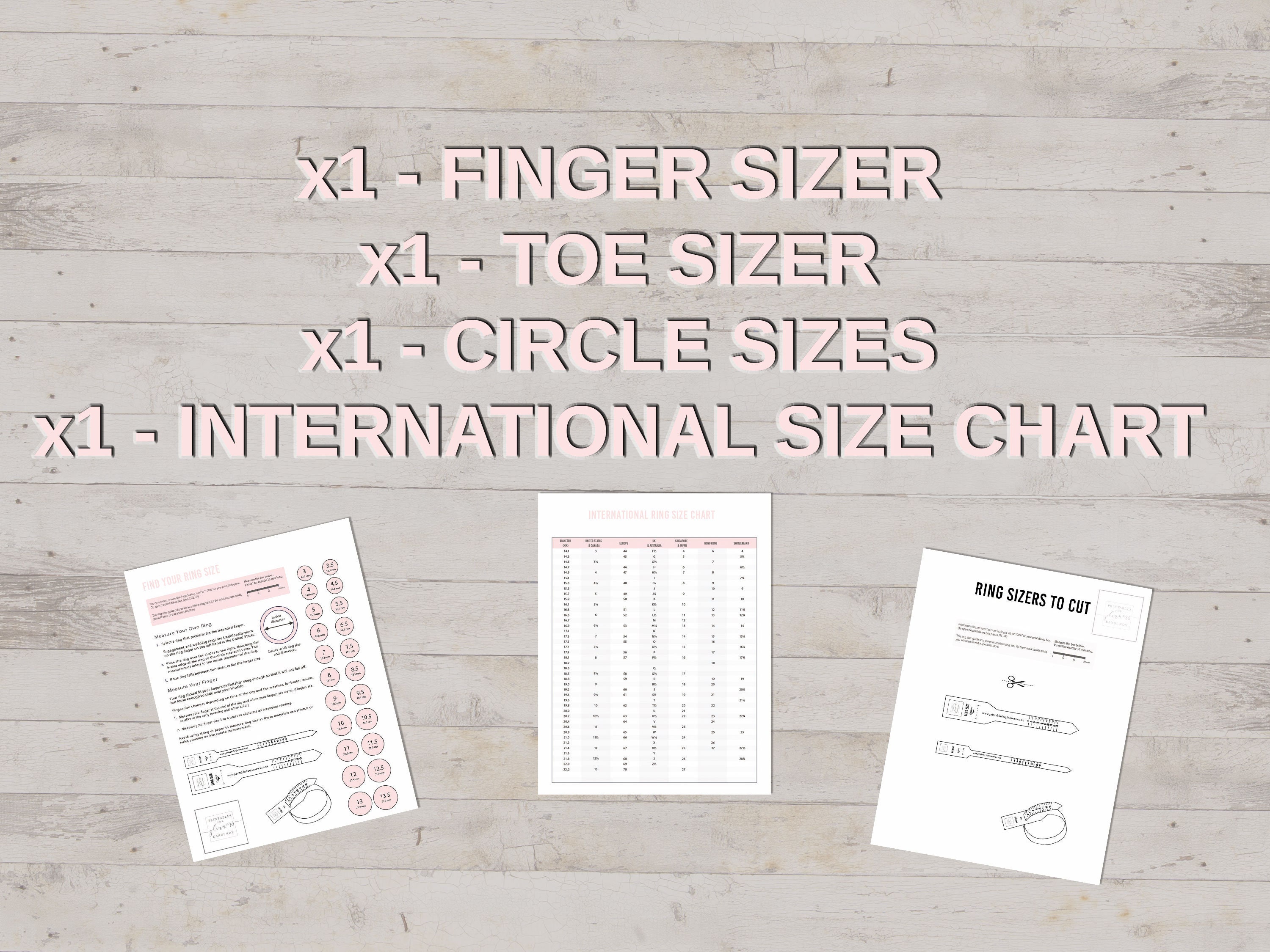 Printable Ring Size Chart How To Measure Ring Size Ring | Etsy