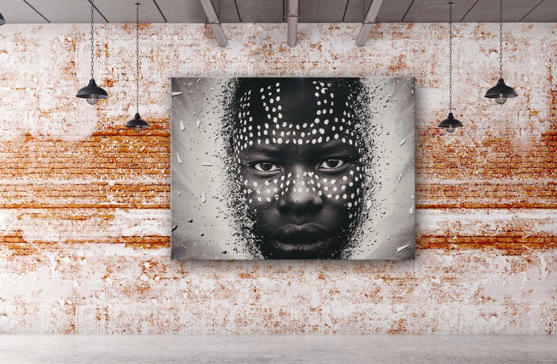 African Art Canvas-african Man Traditional Pattern Face Art - Etsy