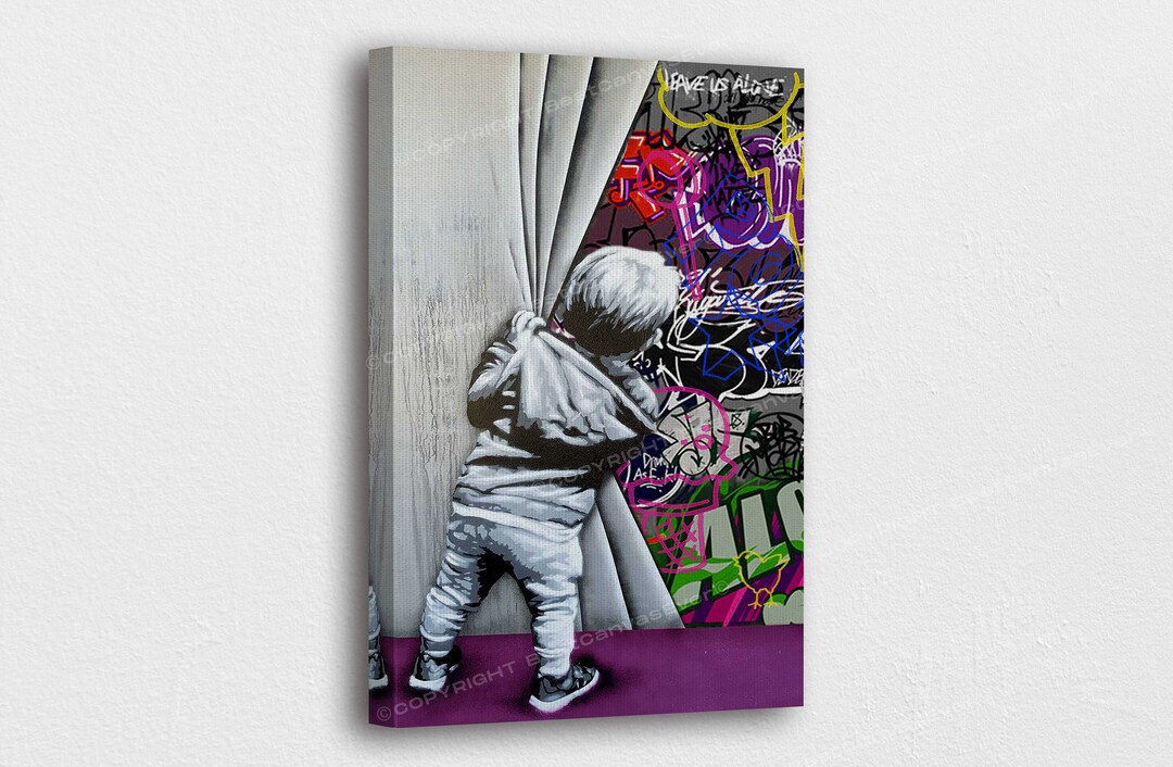 Banksy Street Art Canvas-banksy Graffiti Kid Wall Urban Street Poster ...