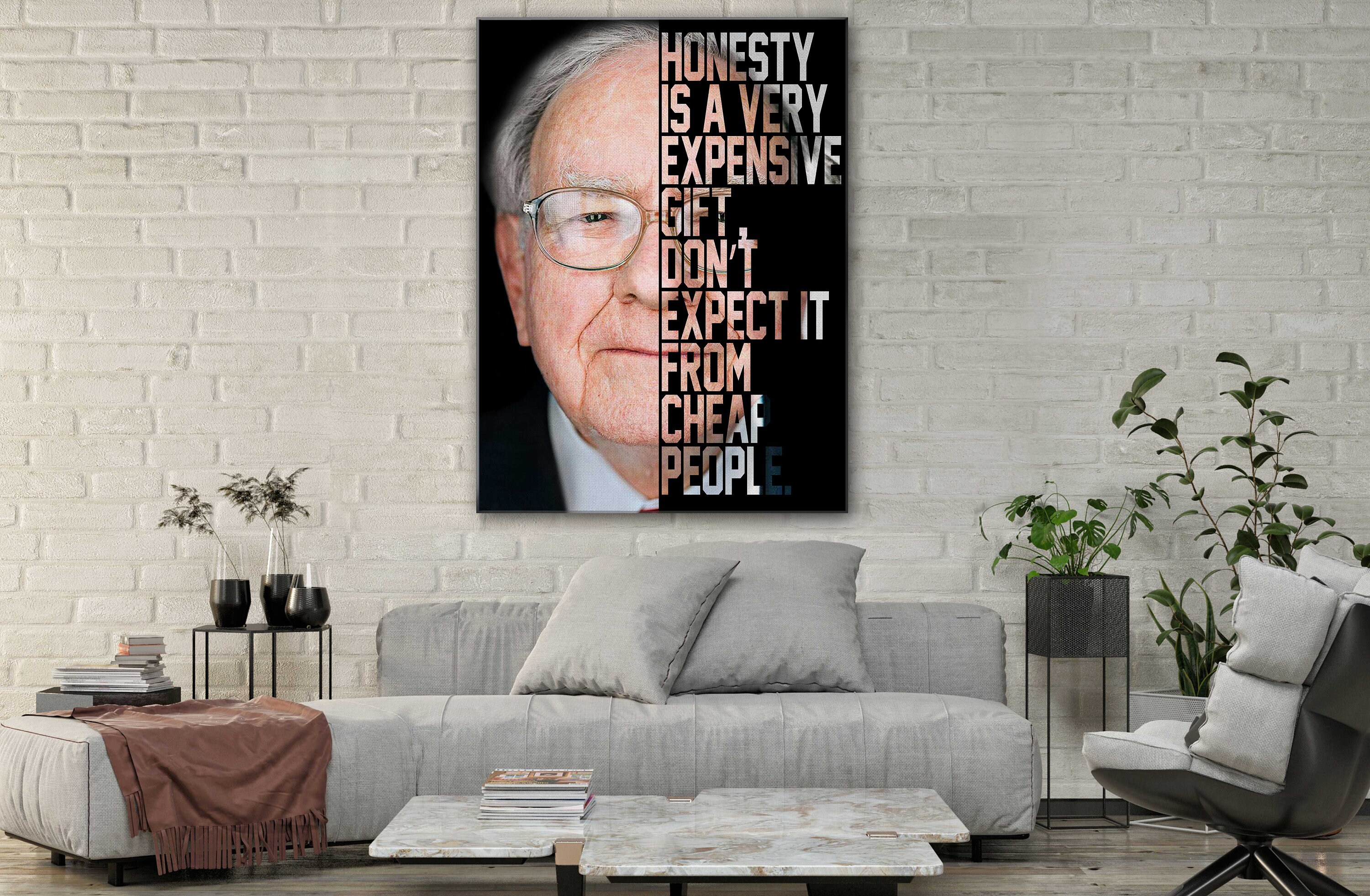 Warren Buffett Art Canvas-warren Buffett Motivational Art | Etsy