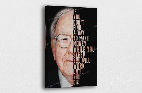 Warren Buffett Art Canvas-warren Buffett Inspirational Art | Etsy