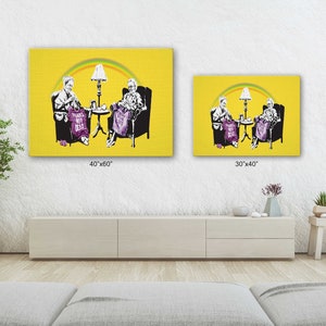 Banksy Street Art Canvas-banksy Knitting Grannies Street Art Poster ...