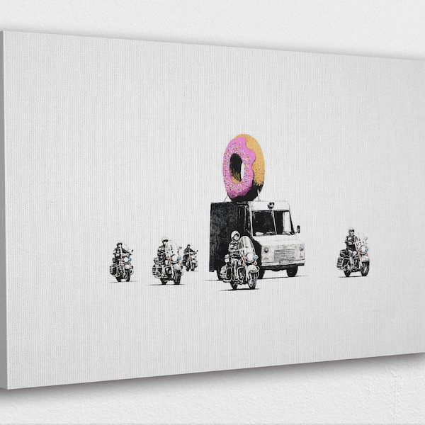 Banksy Canvas Police - Etsy