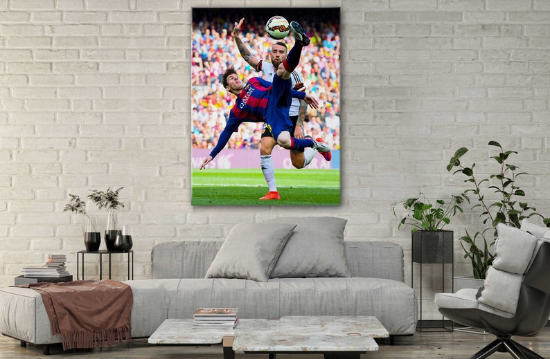 Lionel Messi Art Canvas-lionel Messi Bicycle Kick Art Canvas | Etsy