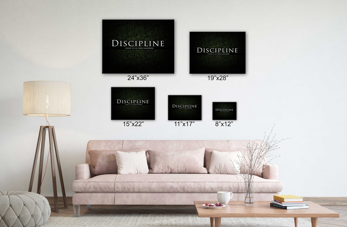 Motivational Art Canvas-Discipline Self Quotes Art Canvas | Etsy