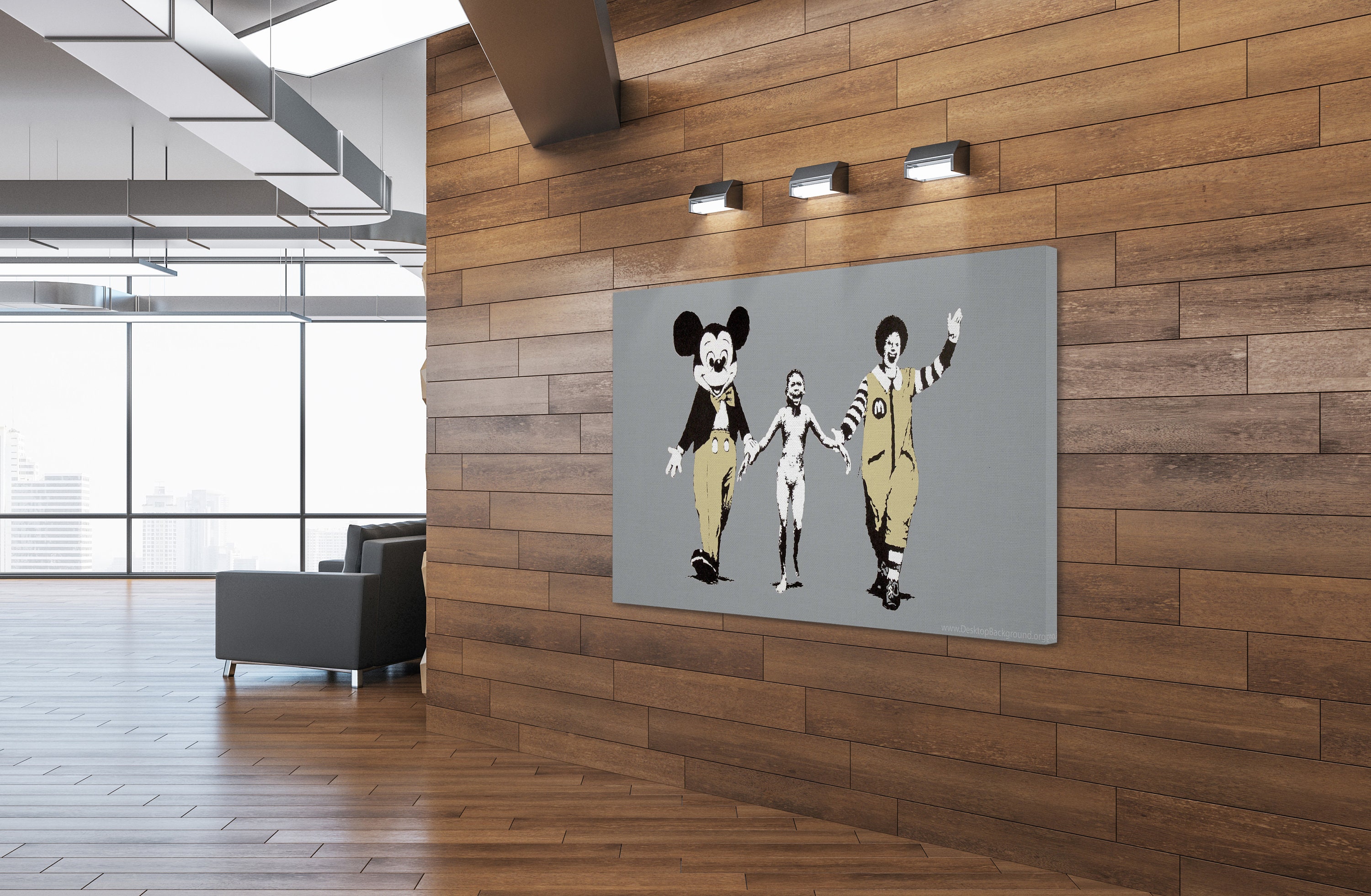 Banksy Street Art Canvas-mickey Mouse & Ronald Mcdonald Art - Etsy