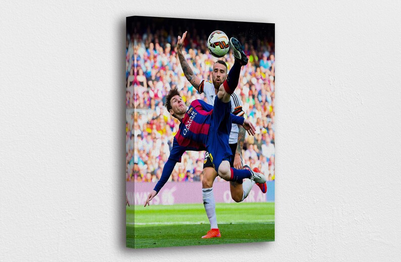Lionel Messi Art Canvas-lionel Messi Bicycle Kick Art Canvas | Etsy