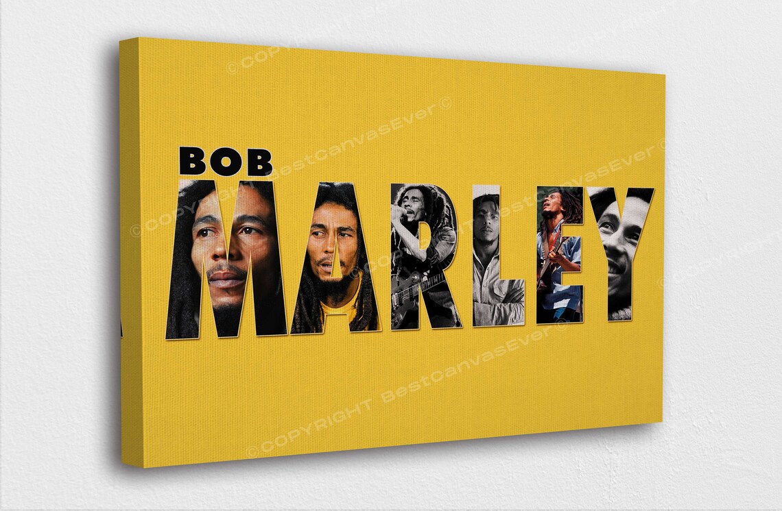 Bob Marley Art Canvas-bob Marley Letter Photo Collage Art | Etsy