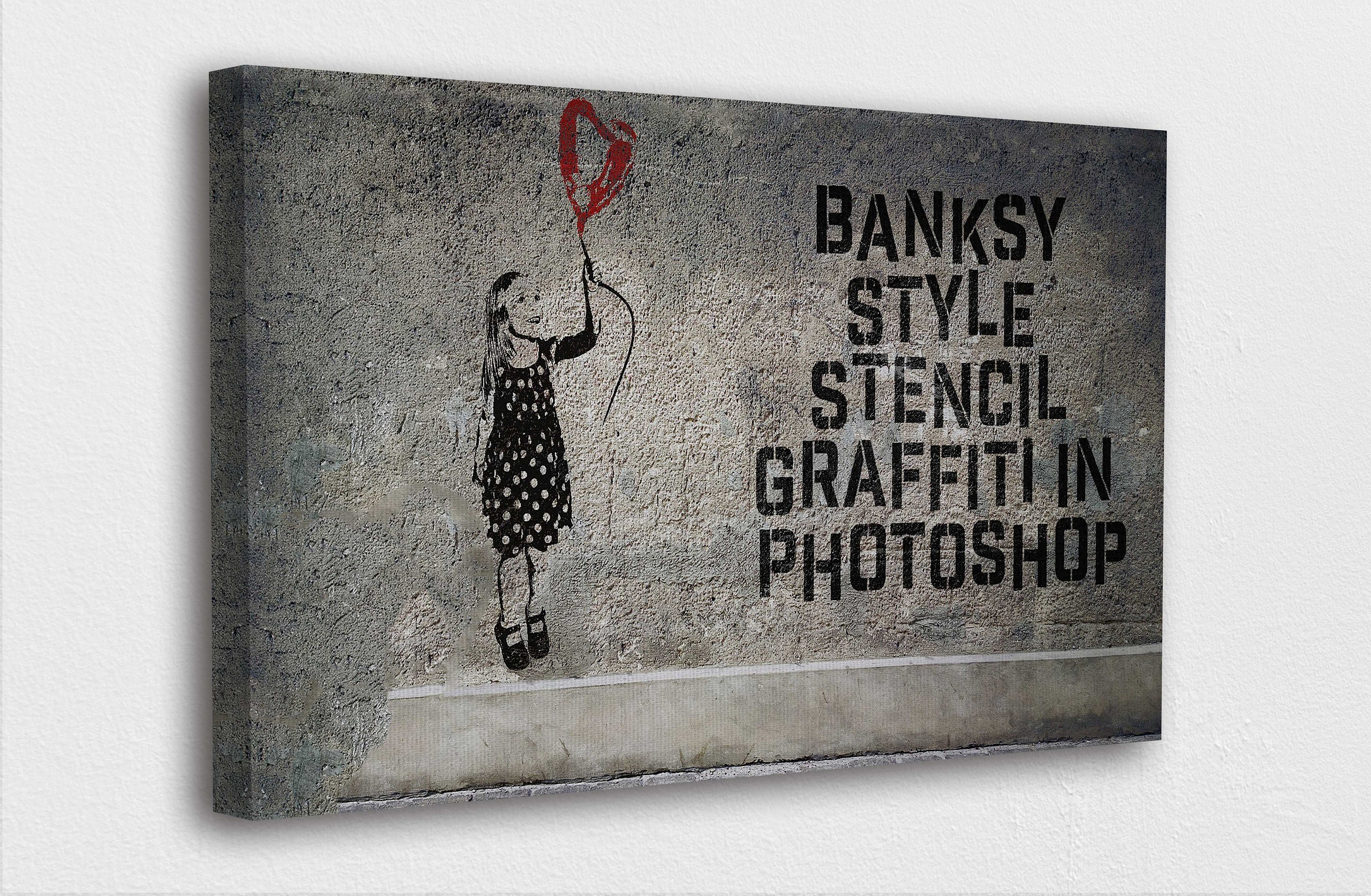 Banksy Street Art Canvas-Banksy Style Pochoir Graffiti Art | Etsy