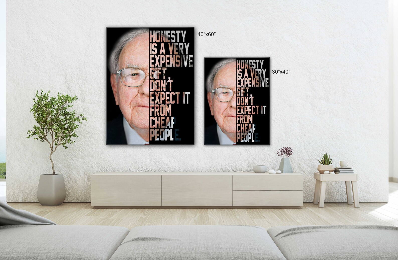 Warren Buffett Art Canvas-warren Buffett Motivational Art | Etsy