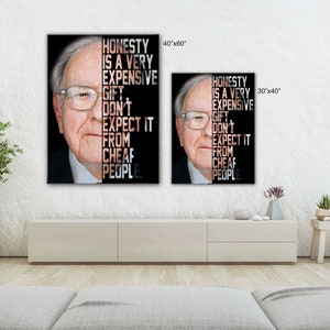 Warren Buffett Art Canvas-warren Buffett Motivational Art Canvas ...