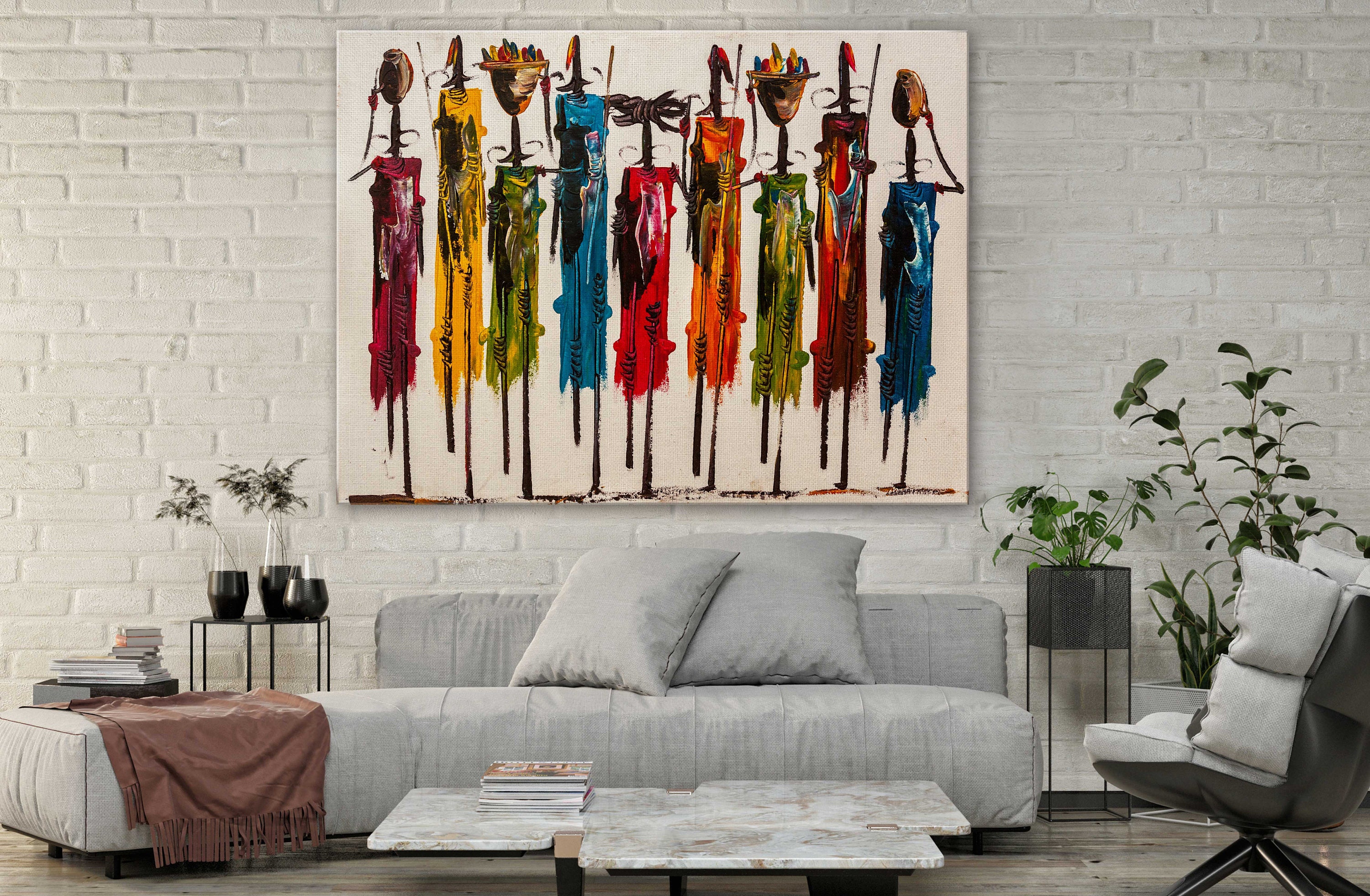 African Art Canvas-African Ethnic Group Tribe Abstract Art | Etsy