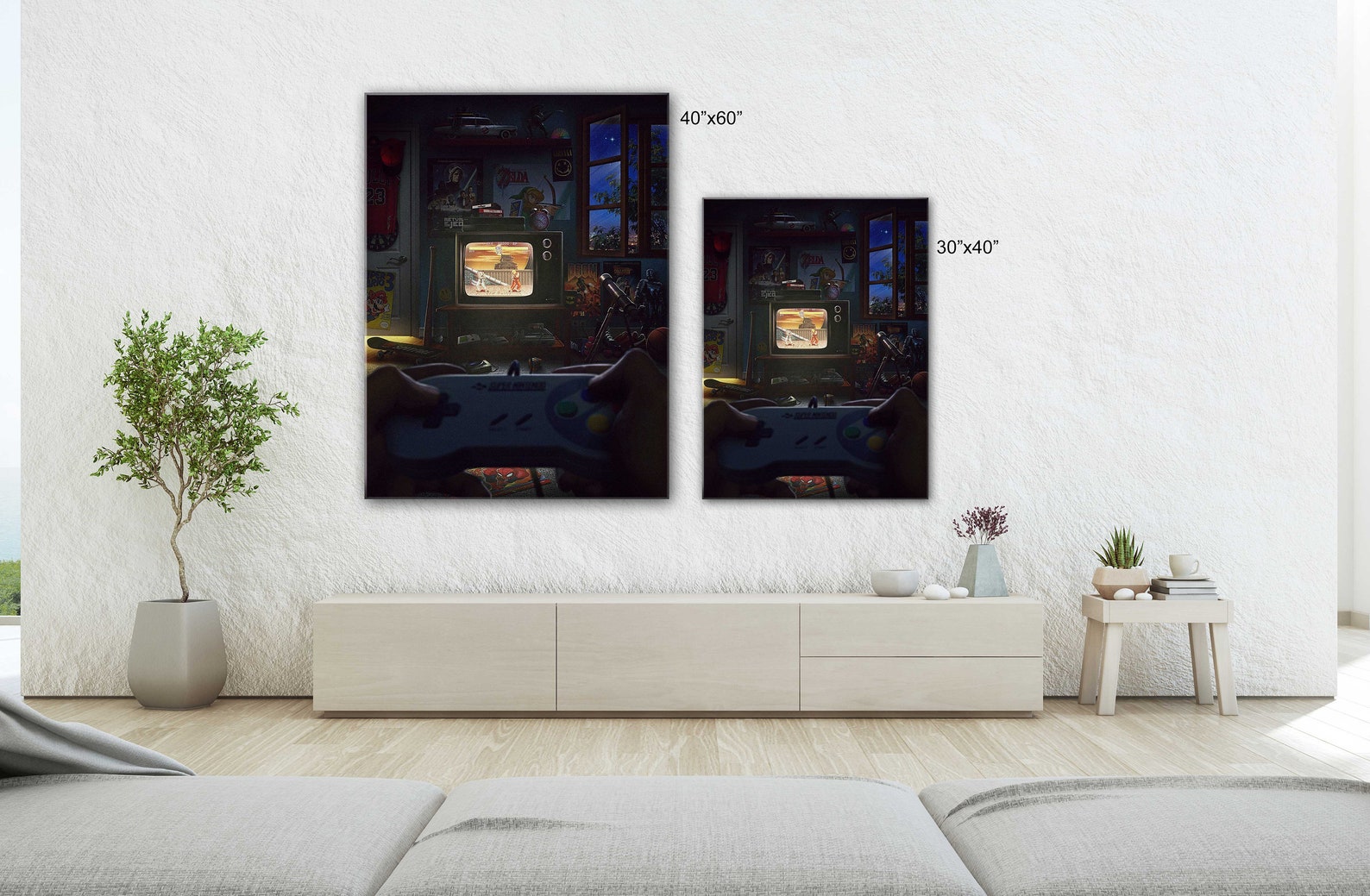 Game Room Wall Art Canvas Playing Video Game Art Canvas - Etsy