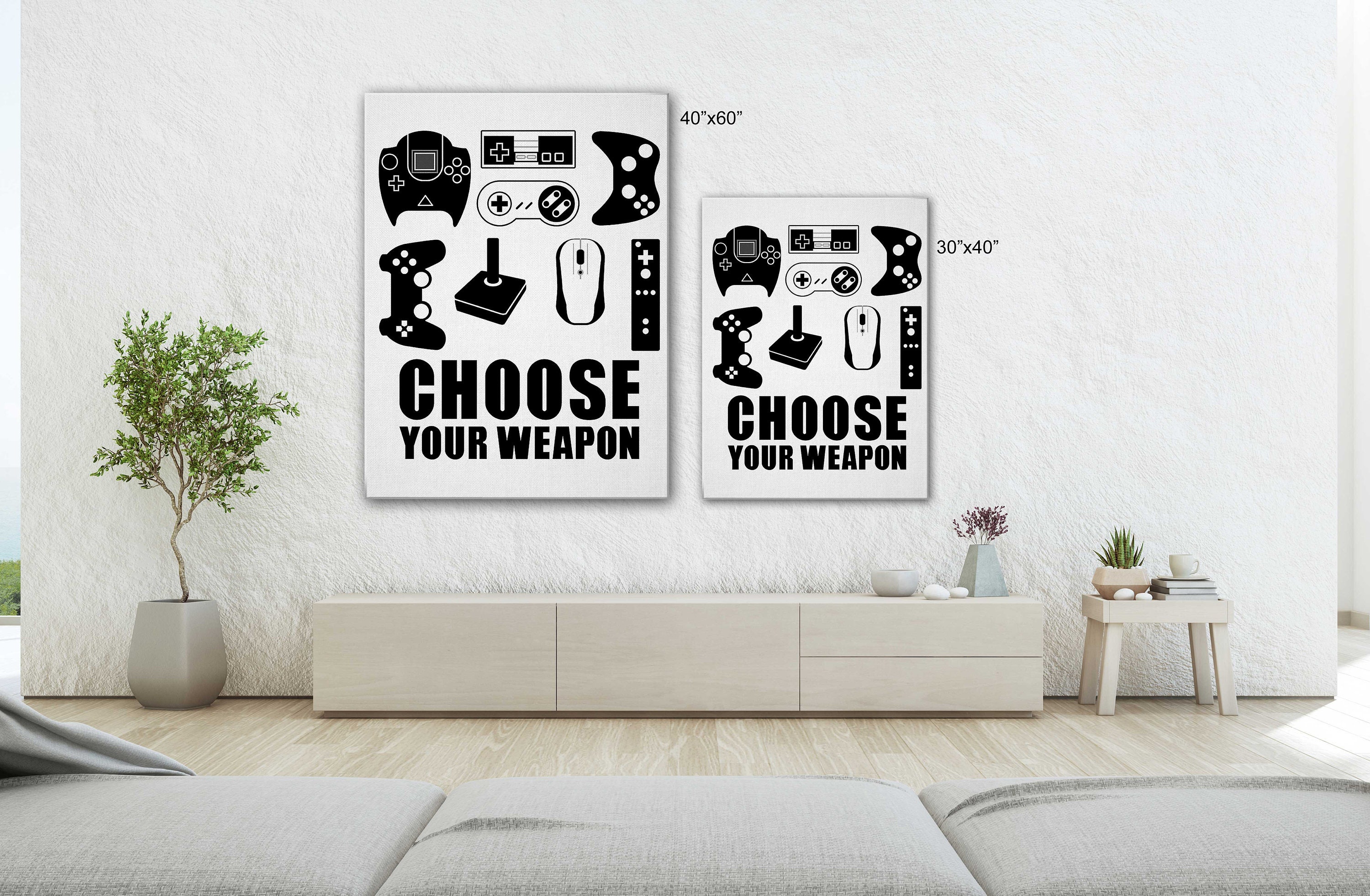 Game Room Wall Art Canvas Choose Your Weapon Art Canvas Etsy game-room-wall-art-canvas-choose-your-weapon-art-canvas-etsy