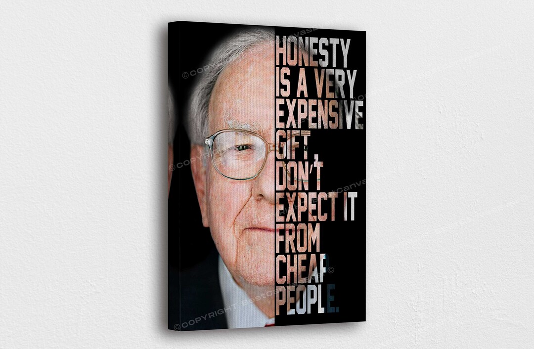 Warren Buffett Art Canvas-warren Buffett Motivational Art Canvas ...