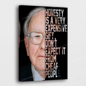 Warren Buffett Art Canvas-warren Buffett Motivational Art Canvas ...