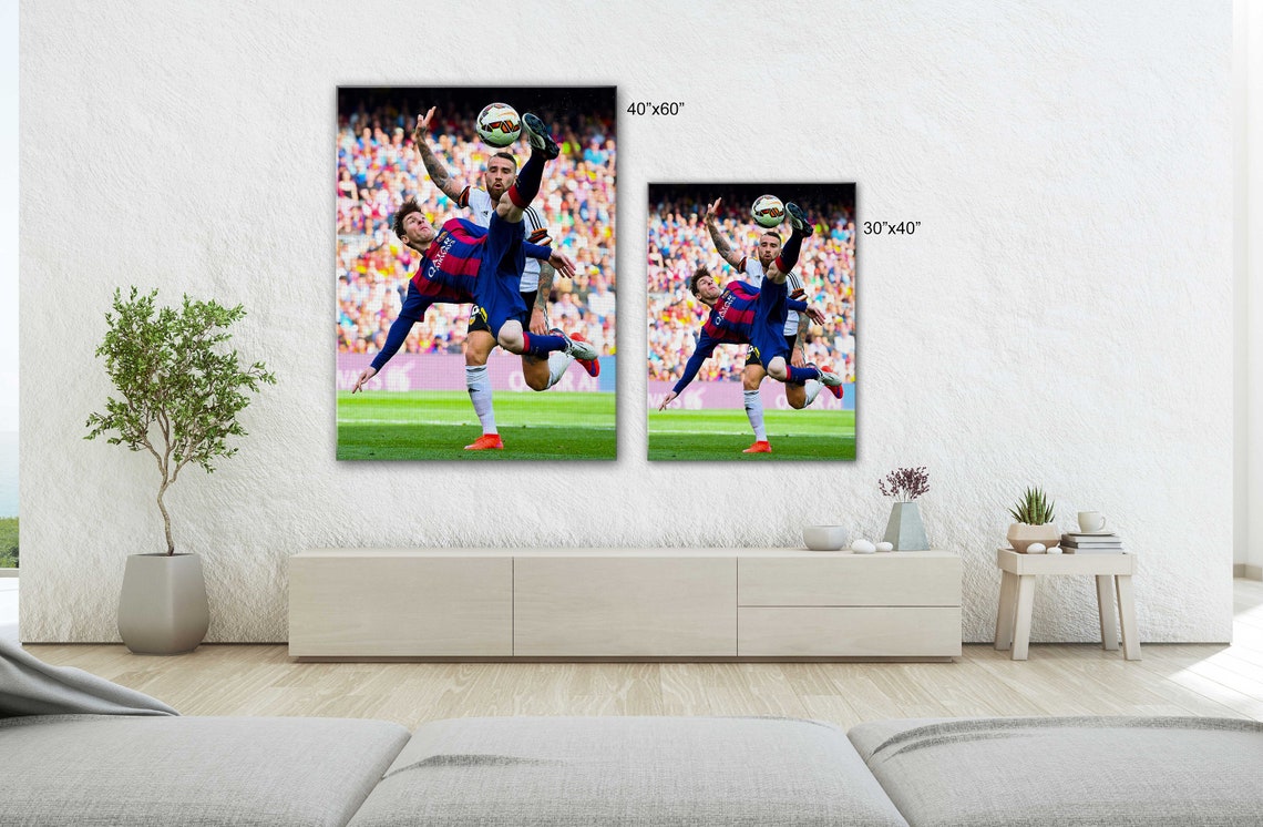 Lionel Messi Art Canvas-lionel Messi Bicycle Kick Art Canvas - Etsy