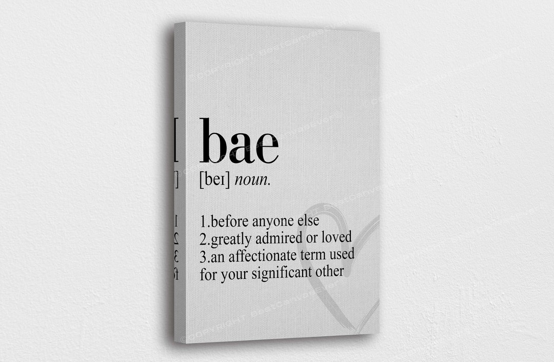 Dictionary Definition Art Canvas Bae Word Definition Art - Etsy