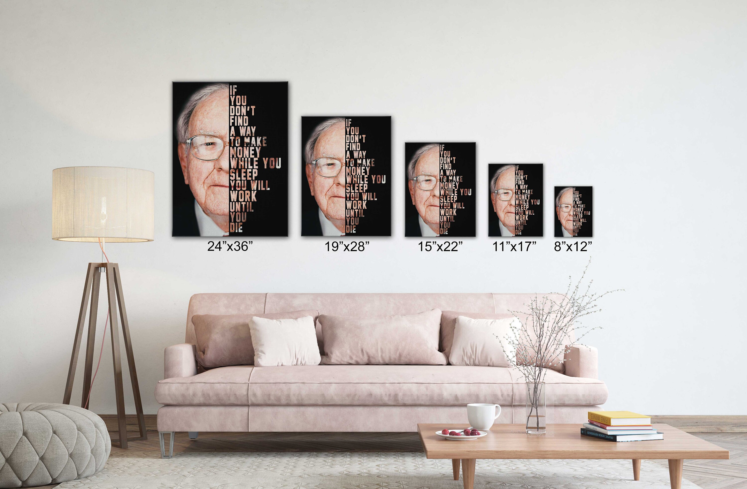 Warren Buffett Art Canvas-warren Buffett Inspirational Art - Etsy Australia