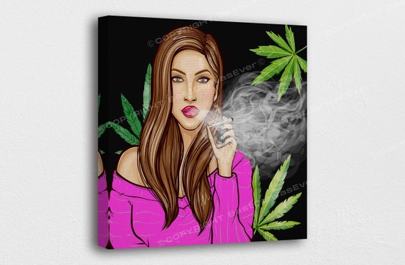 Girl Smoking Weed Background