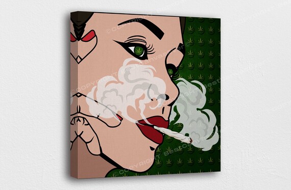 Girl Smoking Weed Painting