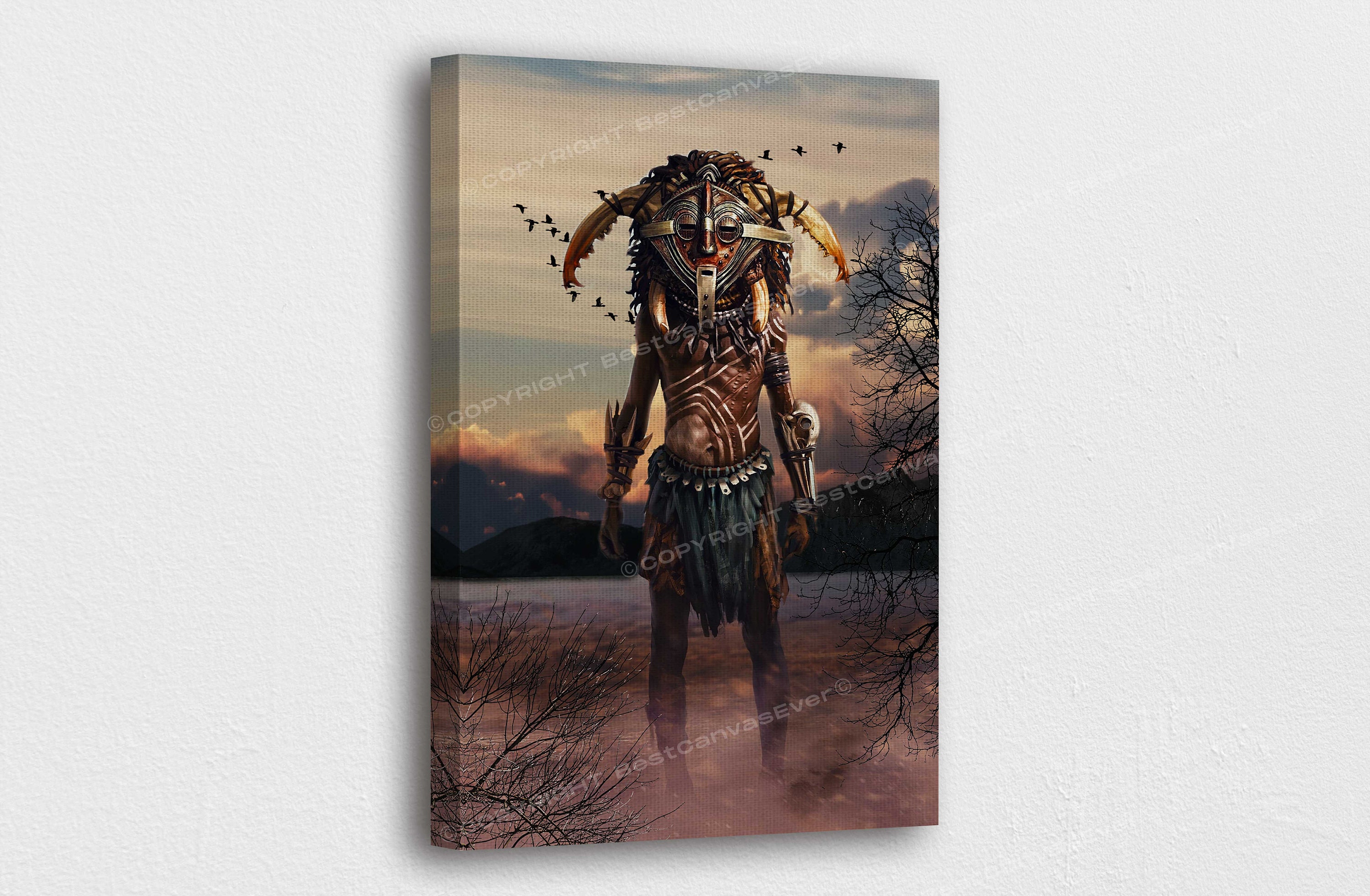 African Art Canvas african Warrior Art Poster/printed Picture - Etsy