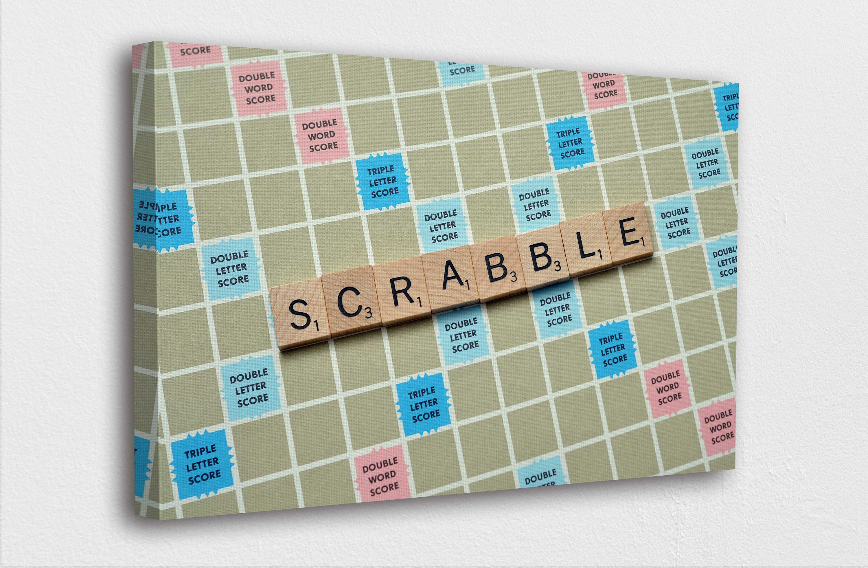Game Room Wall Art Canvas Scrabble Board Game Art Canvas | Etsy