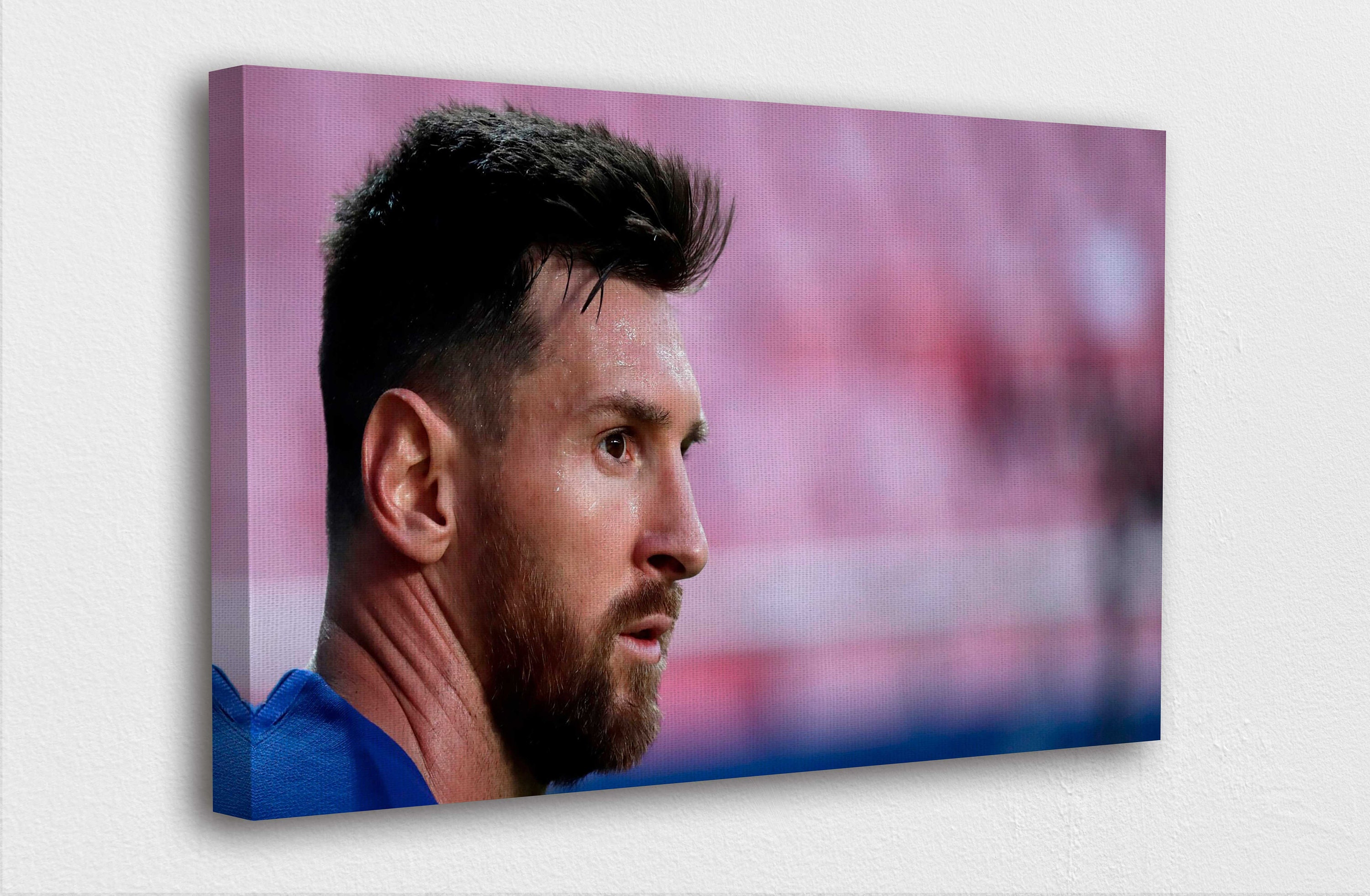 Lionel Messi Art Canvas-Lionel Messi Side Face Pose Art Canvas | Etsy