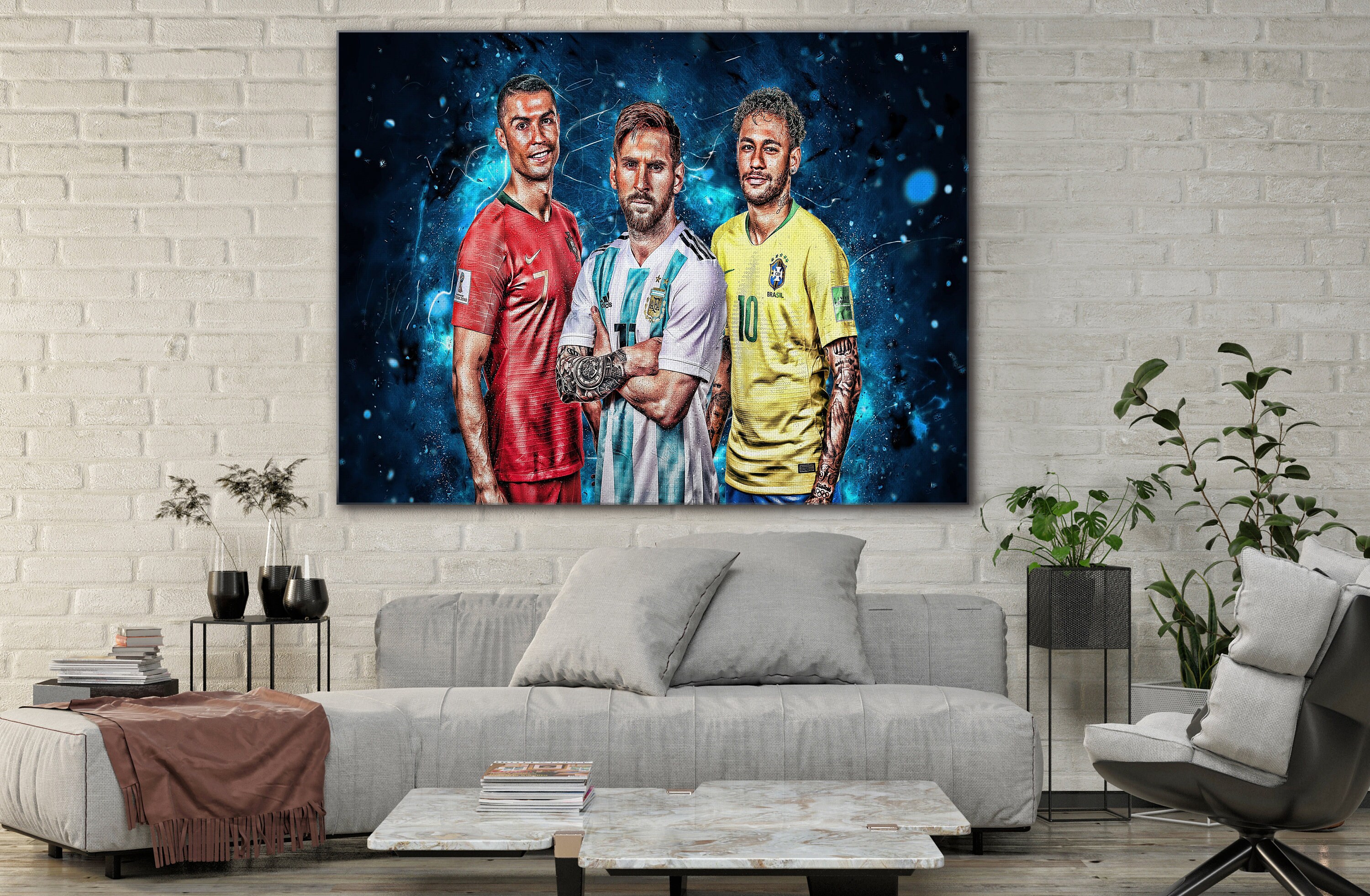 Lionel Messi Art Canvas-ronaldo Messi Football Player | Etsy