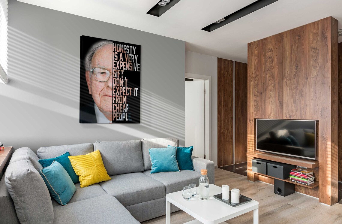 Warren Buffett Art Canvas-warren Buffett Motivational Art | Etsy