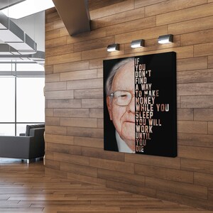 Warren Buffett Art Canvas-warren Buffett Inspirational Art Canvas ...
