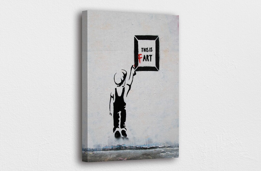 Banksy Art Canvas-banksy Kid Graffiti-this is Art-street Art Poster ...