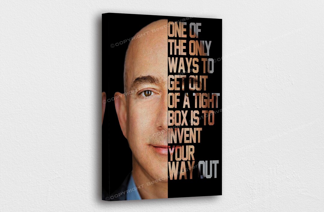 Jeff Bezos Art Canvas-jeff Bezos Inspirational Quotes Art - Etsy