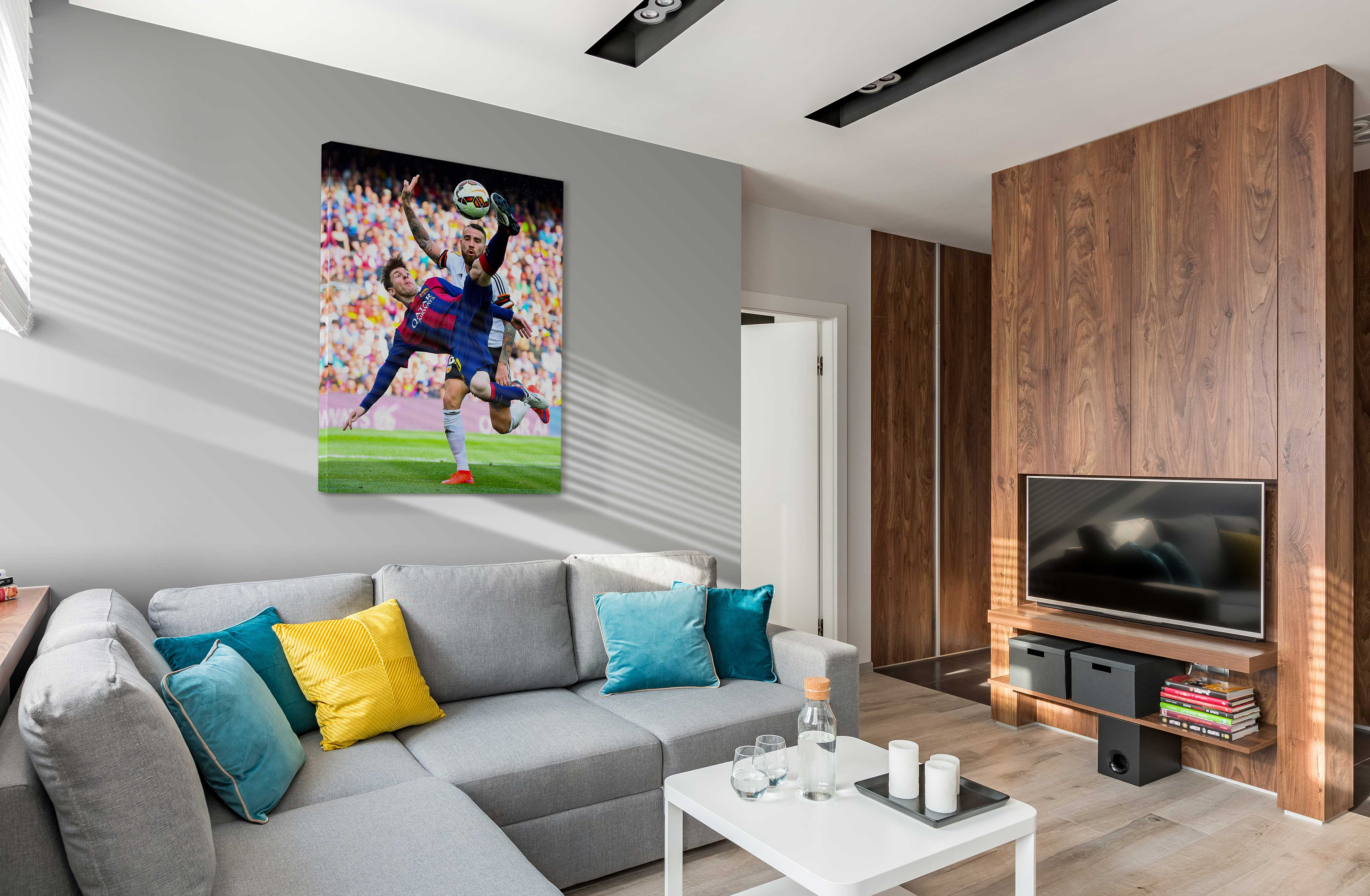 Lionel Messi Art Canvas-lionel Messi Bicycle Kick Art Canvas | Etsy