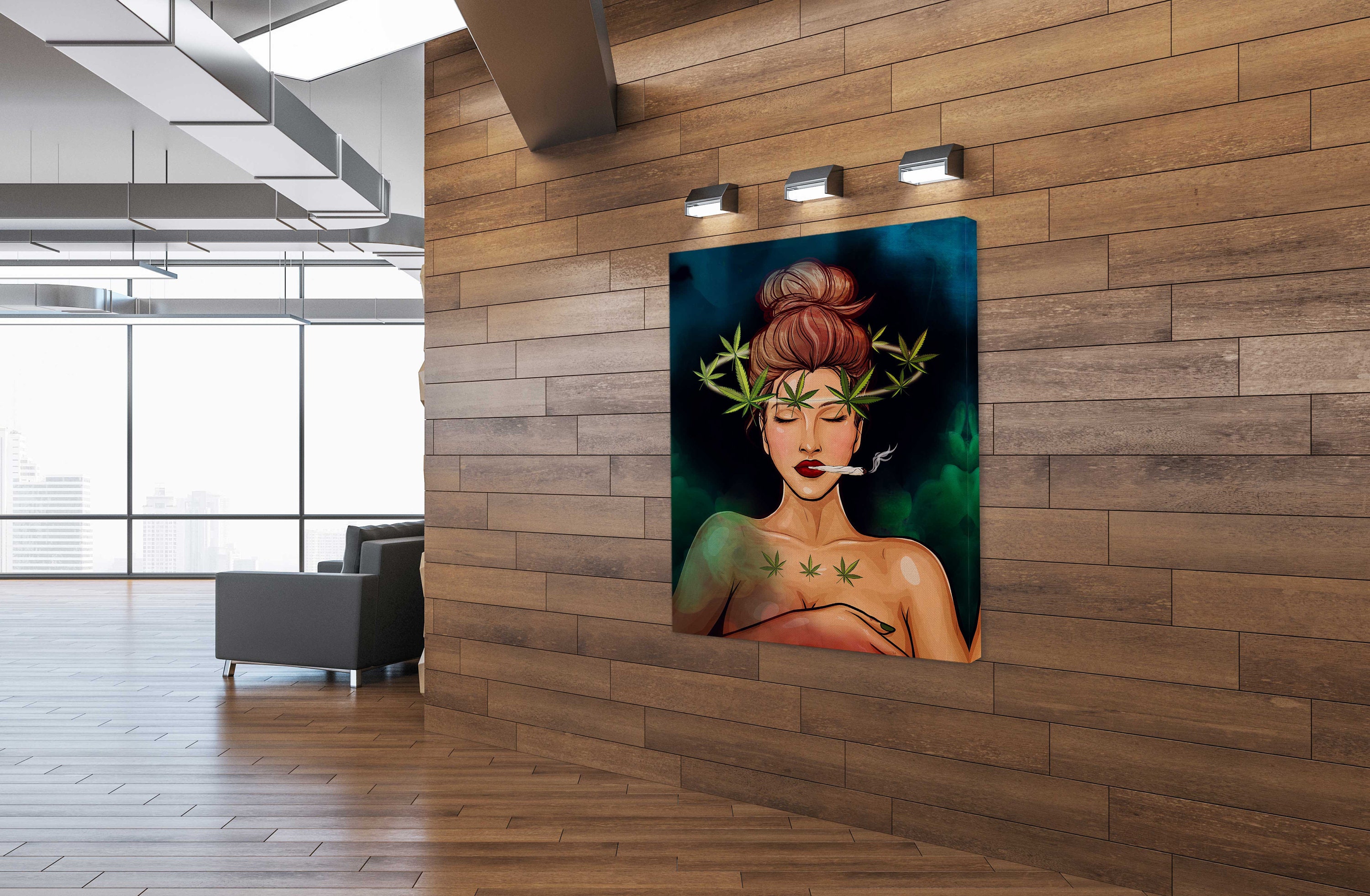 Cannabis Art Canvas Weed Girl Marijuana Art Canvas | Etsy