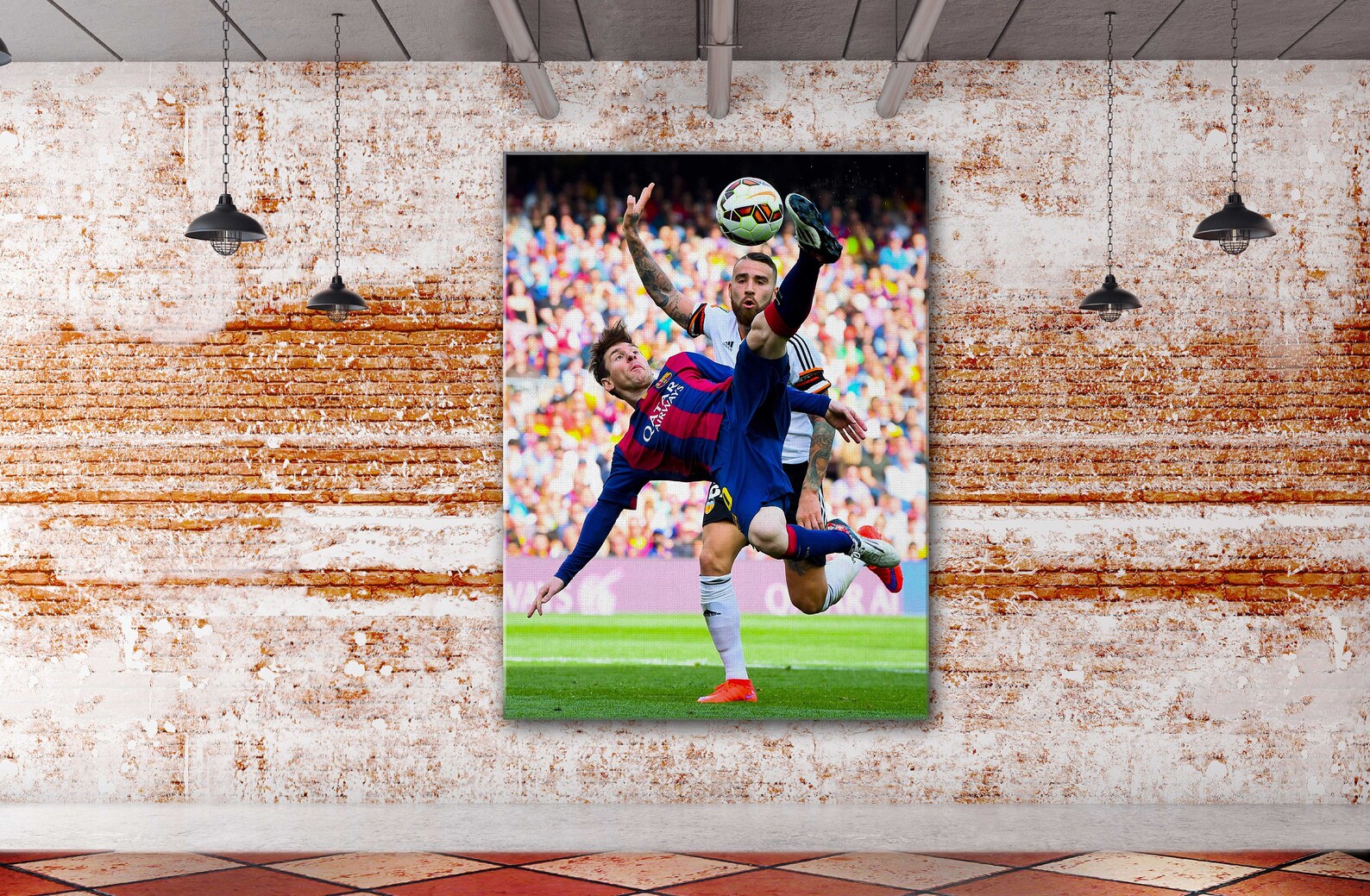 Lionel Messi Art Canvas-lionel Messi Bicycle Kick Art Canvas | Etsy