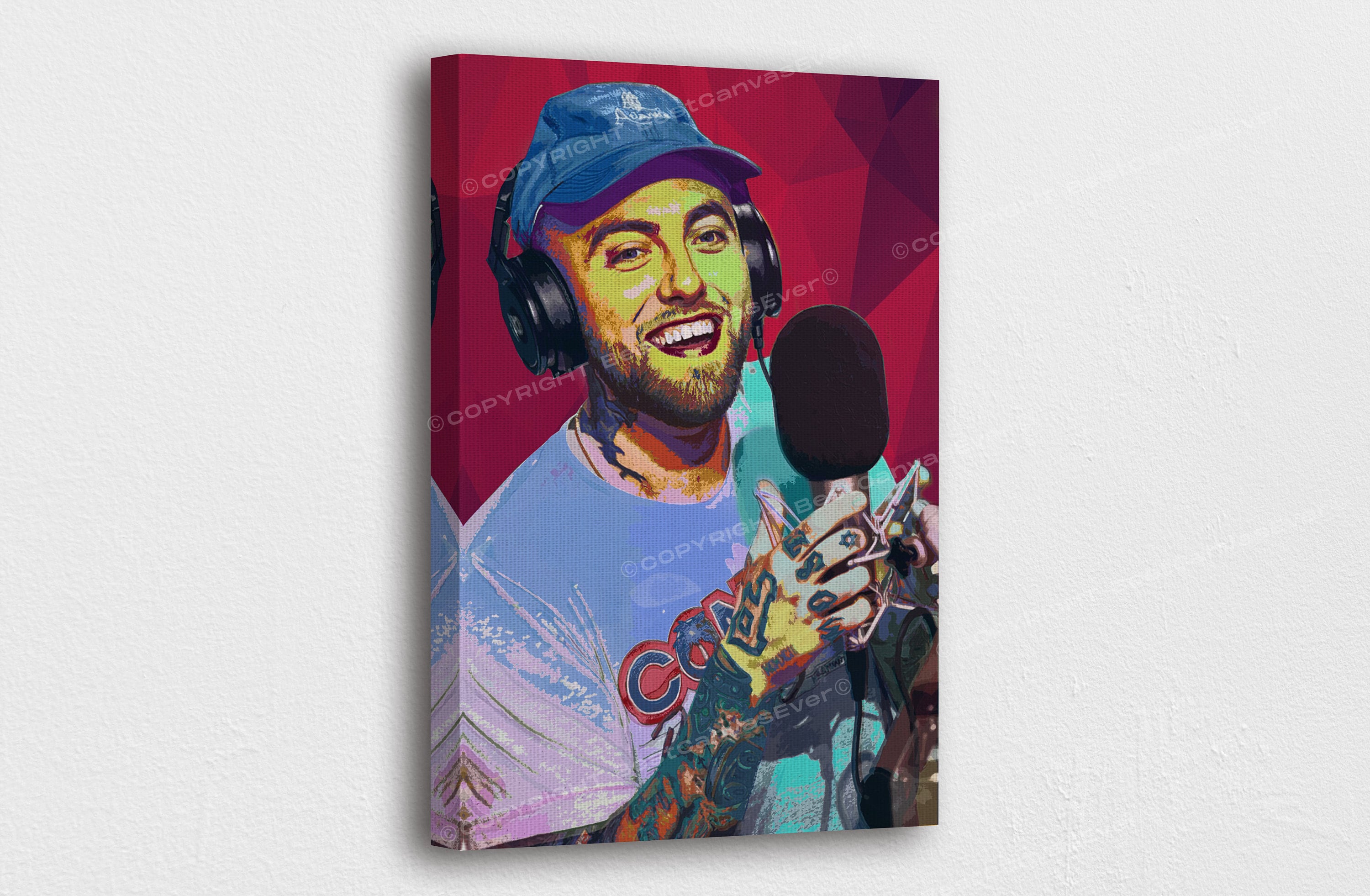 Mac Miller Art Canvas Poster-mac Miller Smiling Abstract Art | Etsy