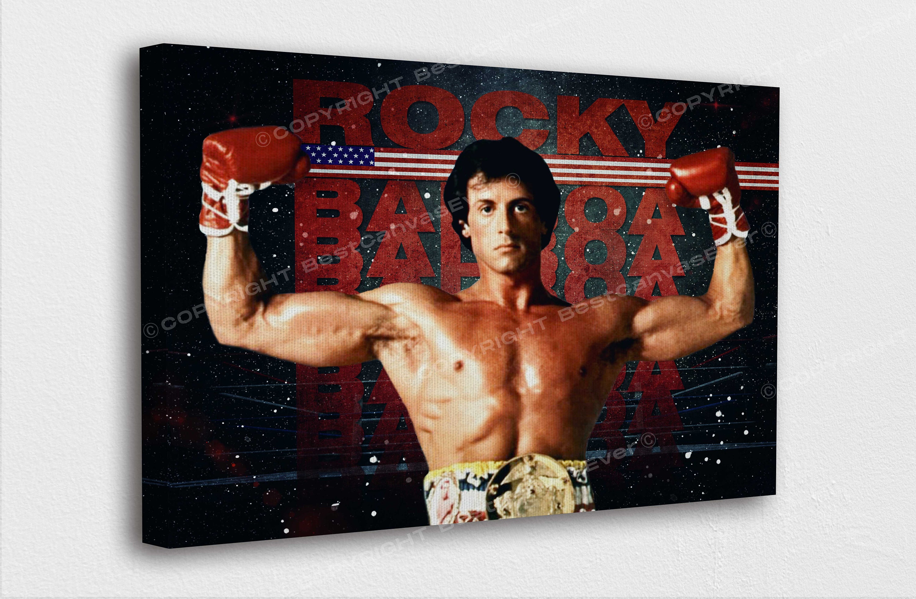 Rocky Balboa Art Canvas-rocky With His Boxing Champion Belt - Etsy