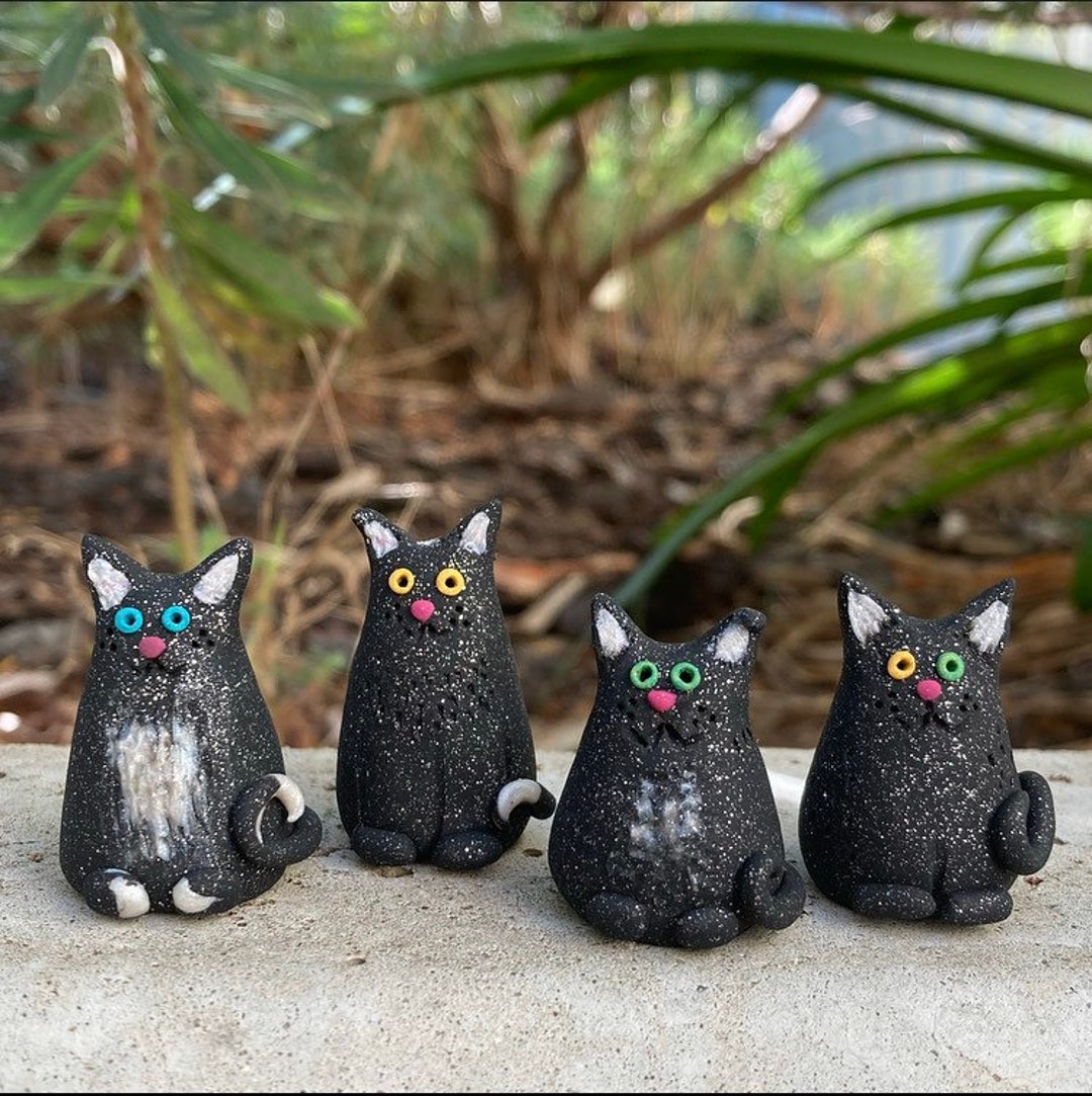 Quirky Kitties Mini Polymer Clay Cats - Etsy