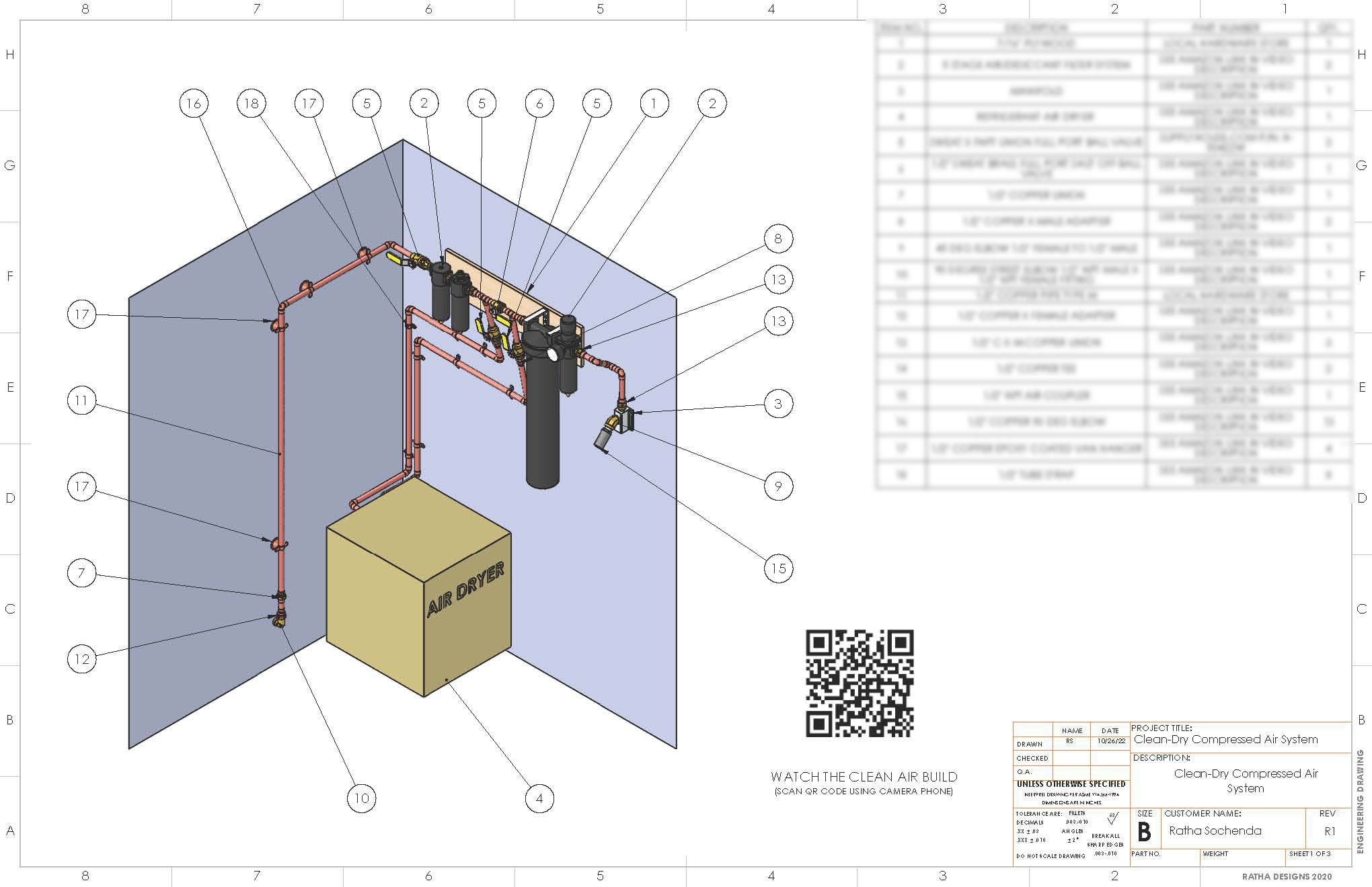 Clean-dry Compressed Air Layout/diagram Cheat Sheet - Etsy
